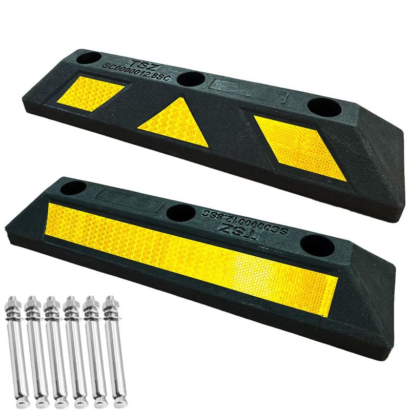 ANAMI Parking Blocks, Wheel Chocks, Rubber Blocks, Includes Reflectors ...