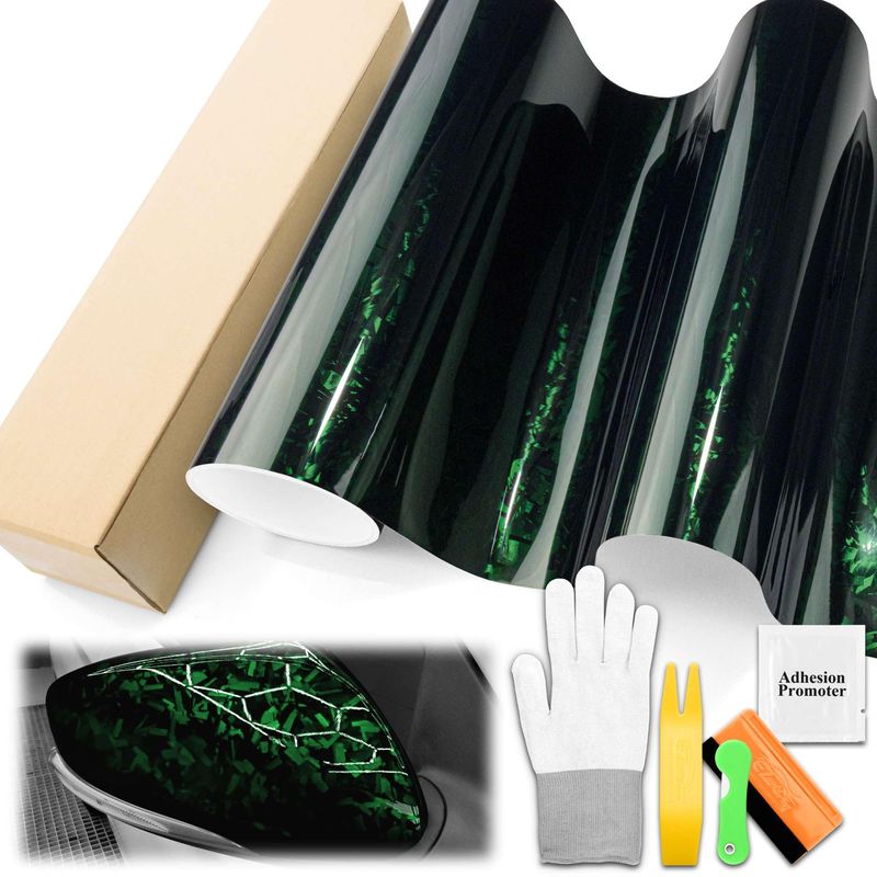 1.6FTx5FT 24K Chopped Forged Carbon Fiber Textured Gloss Venom Green ...