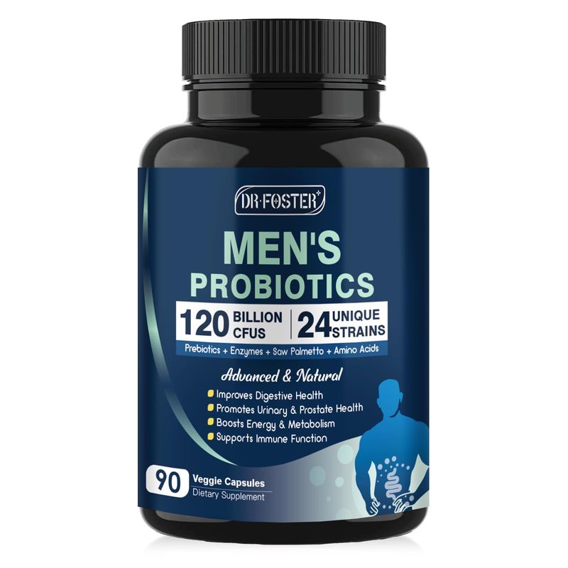 Probiotics for Men Digestive Health, 120 Billion CFUs Mens Probiotic ...