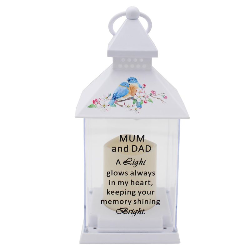Memorial Lantern Battery Operated with Bluebird Design and Verse (Mum ...