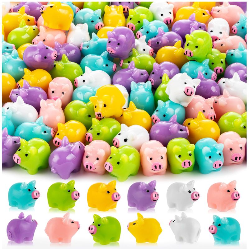 SYWHXY 126PCS Mini Resin Pigs Cute Pigs Figures Miniature, Colorful ...