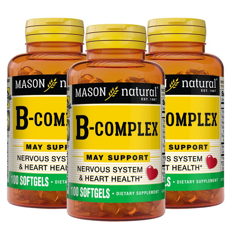 Mason Vitamins B Complex Multivitamin Softgel, 100-Count Bottles (Pack ...