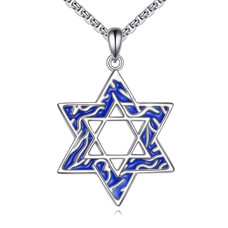 URONE Star of David Necklace Sterling Silver Jewish Star Pendant ...