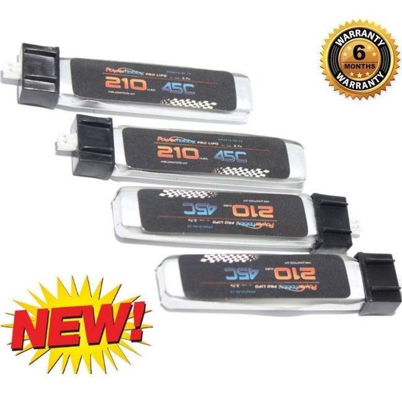 PowerHobby 1S 3.7V 210Mah 45C Lipo Battery (4) : ParkZone Micro J-3 Cub ...