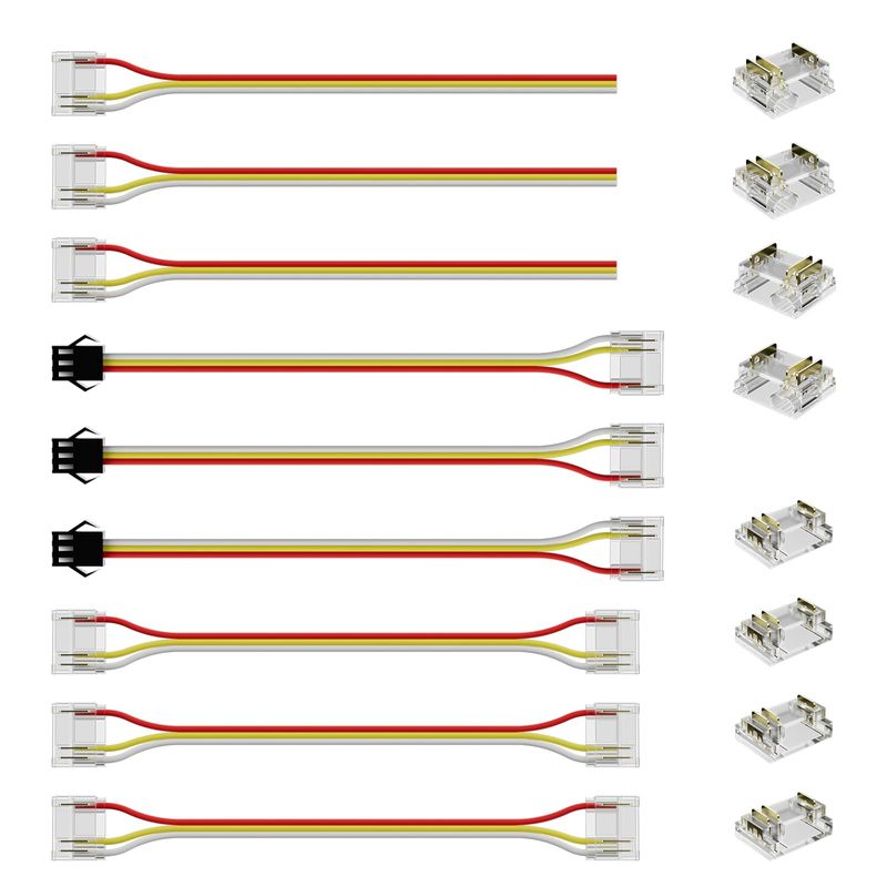 PAUTIX COB LED Strip Connector Set for RGBIC COB LED Strips, 3-Pin ...