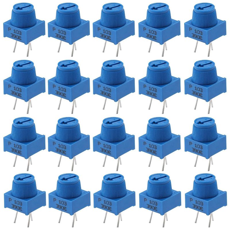 PENGLIN 20pcs 10K Ohm Breadboard Trim Potentiometer, 3386P 3PIN Trimpot ...