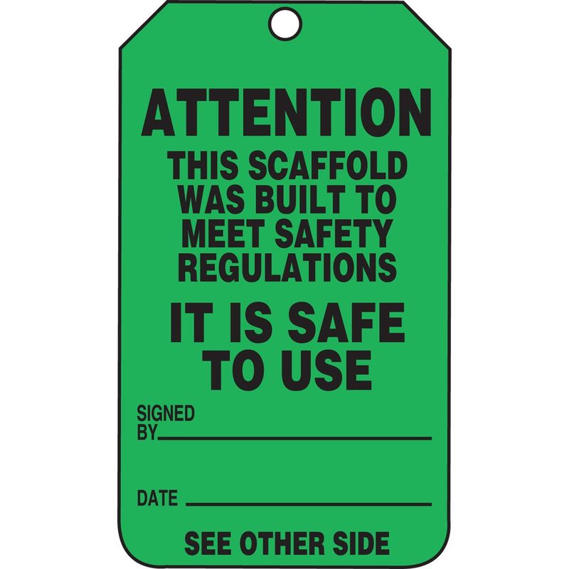 AccuformNMC Scaffold Status Tags, 5 Pack Green Attention Scaffold ...
