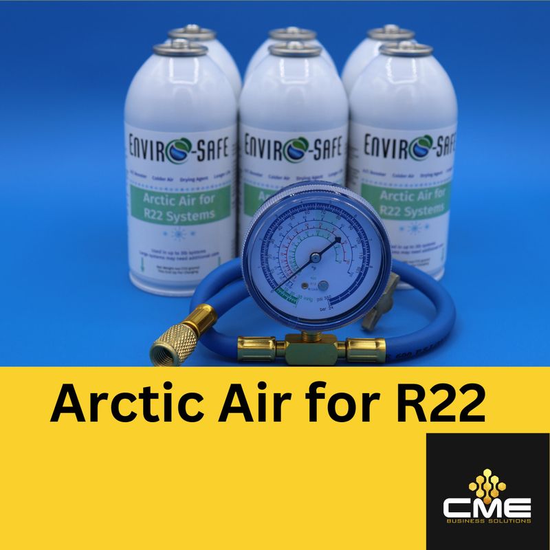 Envirosafe Arctic Air for R22 , AC Coolant Support, 6 cans and gauge ...