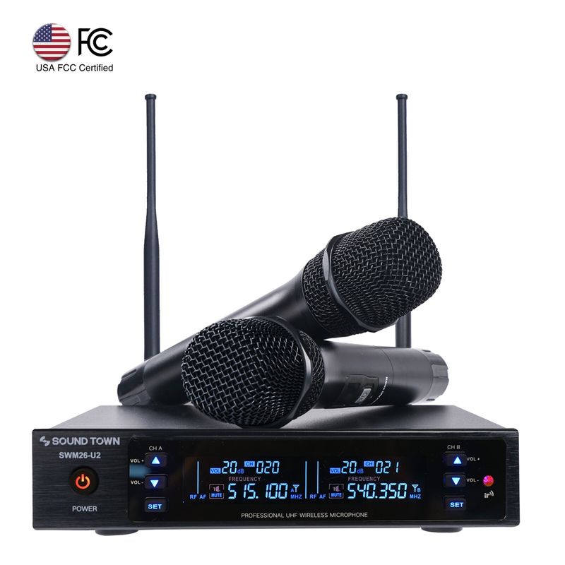 Sound Town UHF 200 Channels Wireless Microphone System with Auto Scan ...