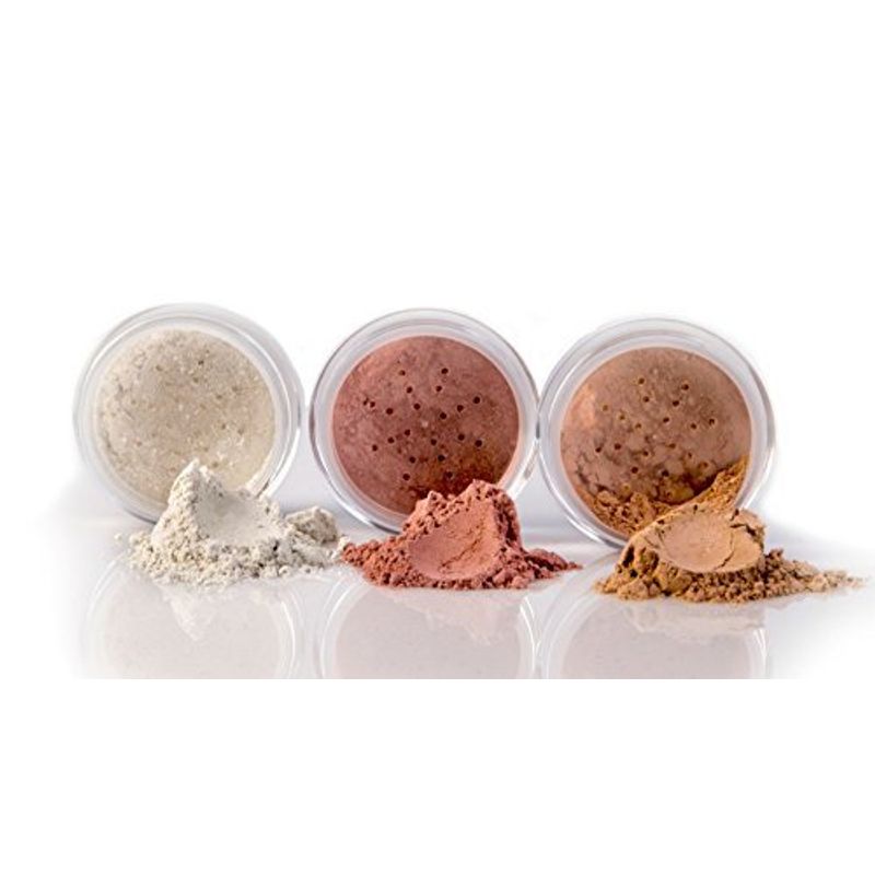 3pc FULL SIZE KIT (PINK BISQUE) Mineral Makeup Foundation Set Sheer ...