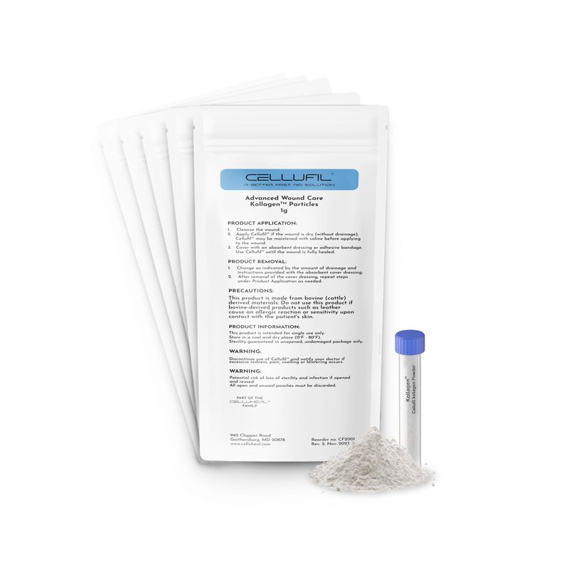 Cellufil Collagen Particles for Advanced Wound Care - Box of 5 Vials ...