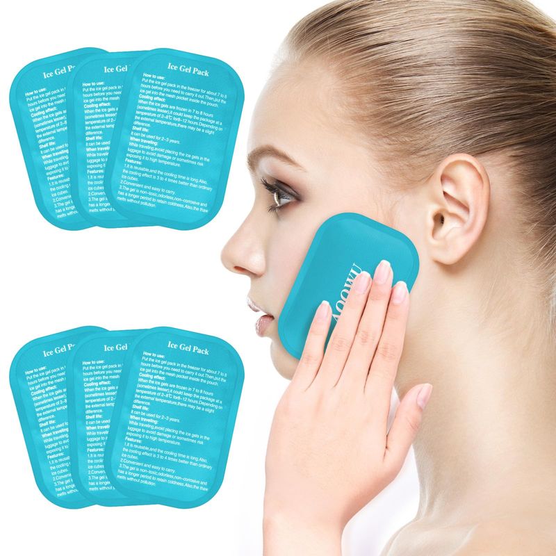 AOOWU Ice Pack for Injuries Reusable, 6PCS Small Gel Hot & Cold Ice ...