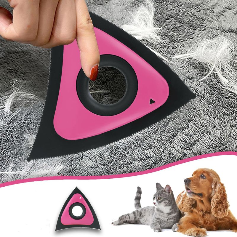 Pet Hair Remover Scraper, Triangle Carpet Lint Remover Tool, Reusable ...