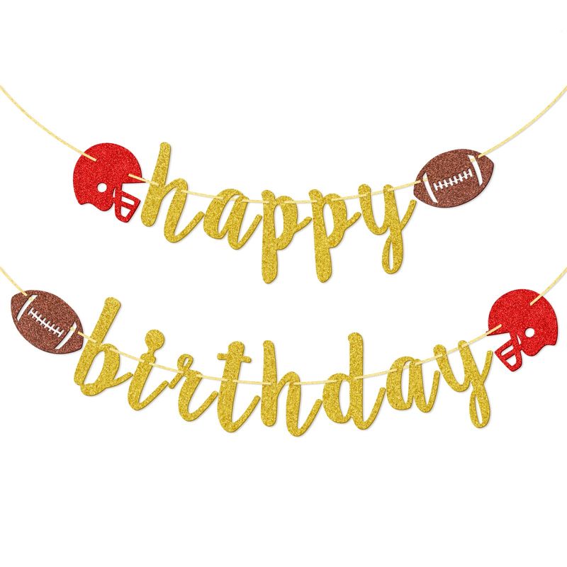 Football Happy Birthday Banner, Sports Happy Birthday Banner, Football ...