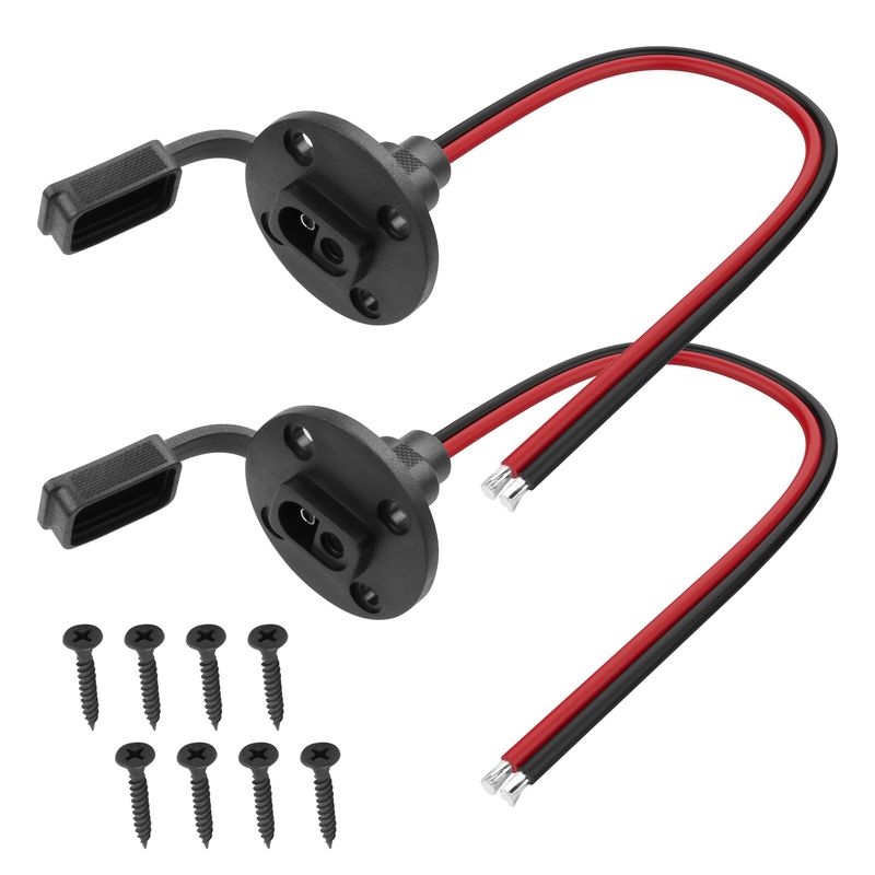 2 Pack SAE Power Socket Sidewall Port Cables YACSEJAO 12AWG 1.3FT/40CM Weatherproof SAE Quick ...