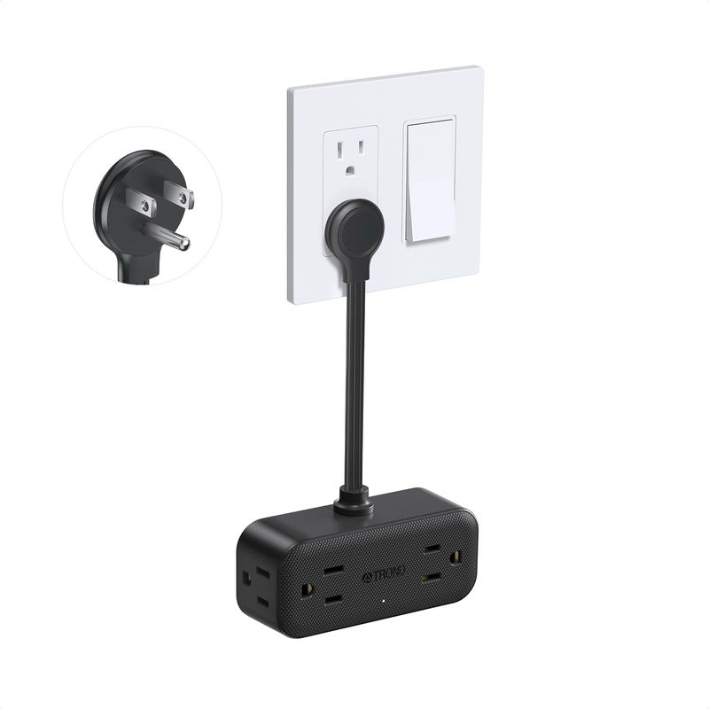 TROND Outlet Extender with 6 Inch Cord, Multi Plug Wall Outlet with 4 ...
