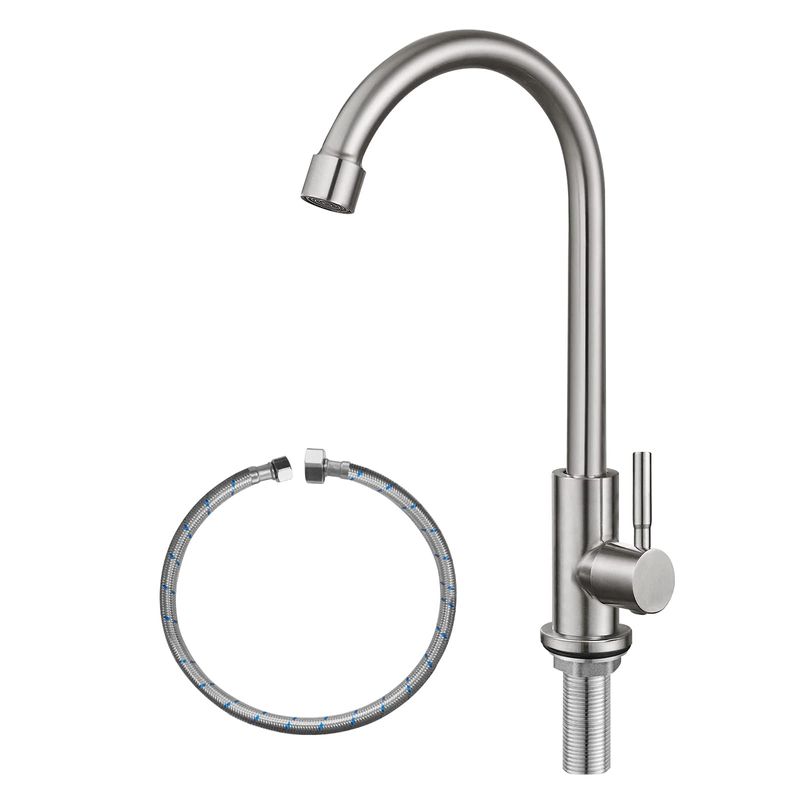 Cold Water Only Tap SUS304 Stainless Steel Tap for Kitchen Sink,Brushed ...