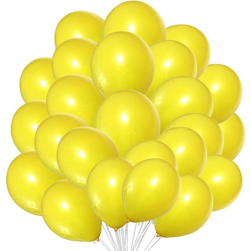 Creative Balloons Yellow Metallic Balloons 12 Inch for Sunshine Lemon ...