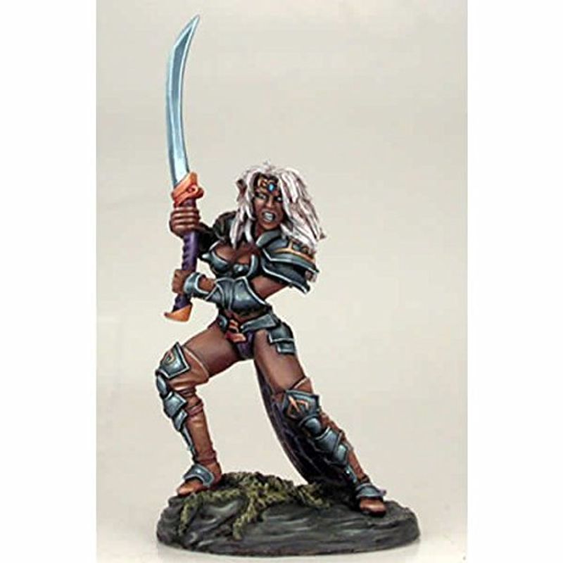 Female Dark Elf With Bastard Sword Miniature Visions In Fantasy Dark ...