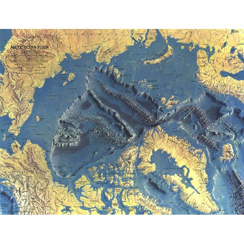 National Geographic: Arctic Ocean Floor 1971 - Historic Wall Map Series ...