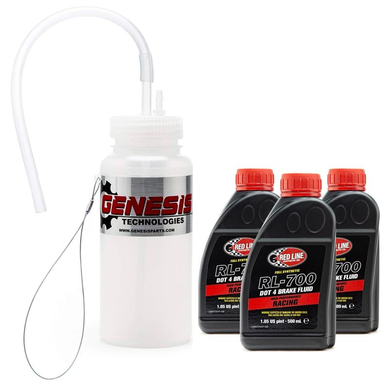 Red Line RL-700 DOT 4 Brake Fluid (3 Bottles) with Genesis Brake ...