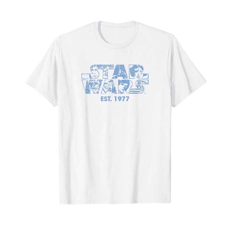 Star Wars Cast Logo Star Wars Est. 1977 T-Shirt - Online Marketplace ...