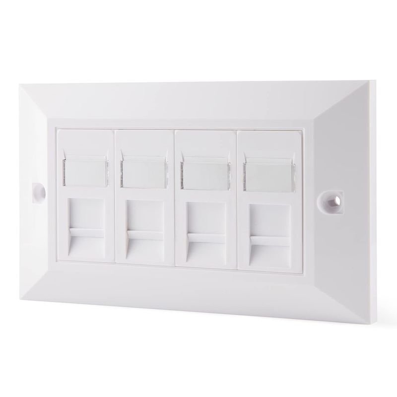 Rhinocables Ethernet Faceplate Single 1 Port Double 2 Way Quad 4 Way Rj45 Socket Wall Plate For