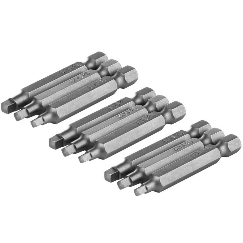 Mesee 50mm Square Head Screwdriver Bit Set with 1/4 Inch Hex Shank, S2 ...