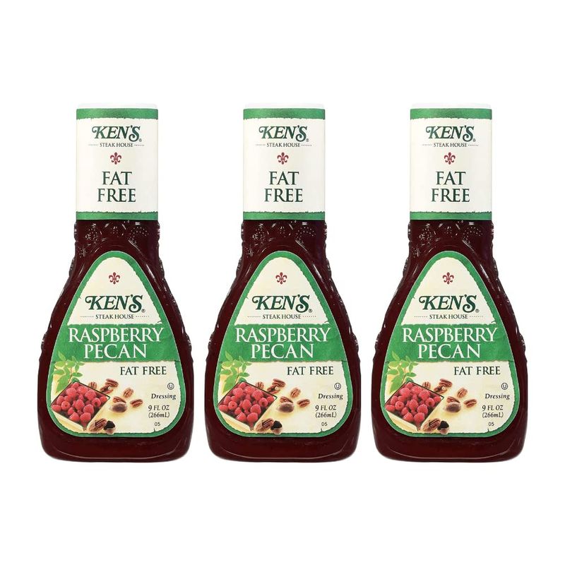 Ken's Steak House Fat Free Raspberry Pecan Dressing (9 Fl Oz (Pack of 3 ...