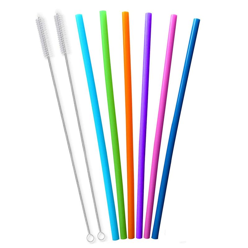 Extra Long 14.5 Inch Reusable Silicone Straws for Wine Bottle,1 Gallon ...