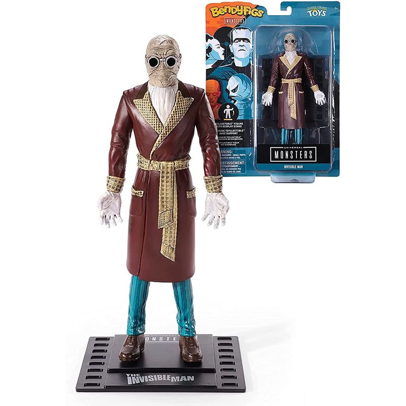 BendyFigs The Noble Collection Universal Monsters Invisible Man - 7.5in ...