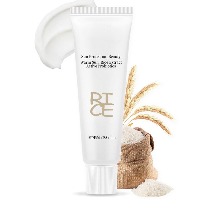 Rice Sunscreen With Probiotics, Korean Sunscreen Spf 50, Organic Face ...