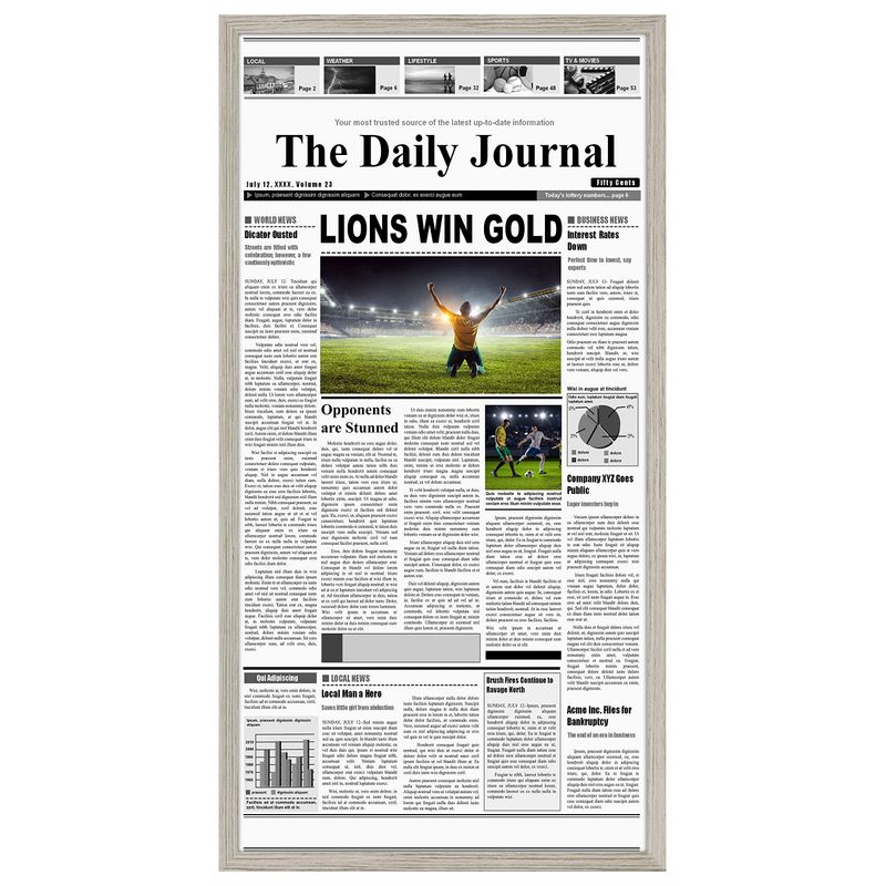 Americanflat 11x22 Newspaper Frame - Driftwood Style - Assorted Media ...