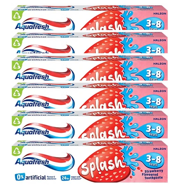 Aquafresh Splash 3-8 Years Strawberry Flavoured Children's Toothpaste ...