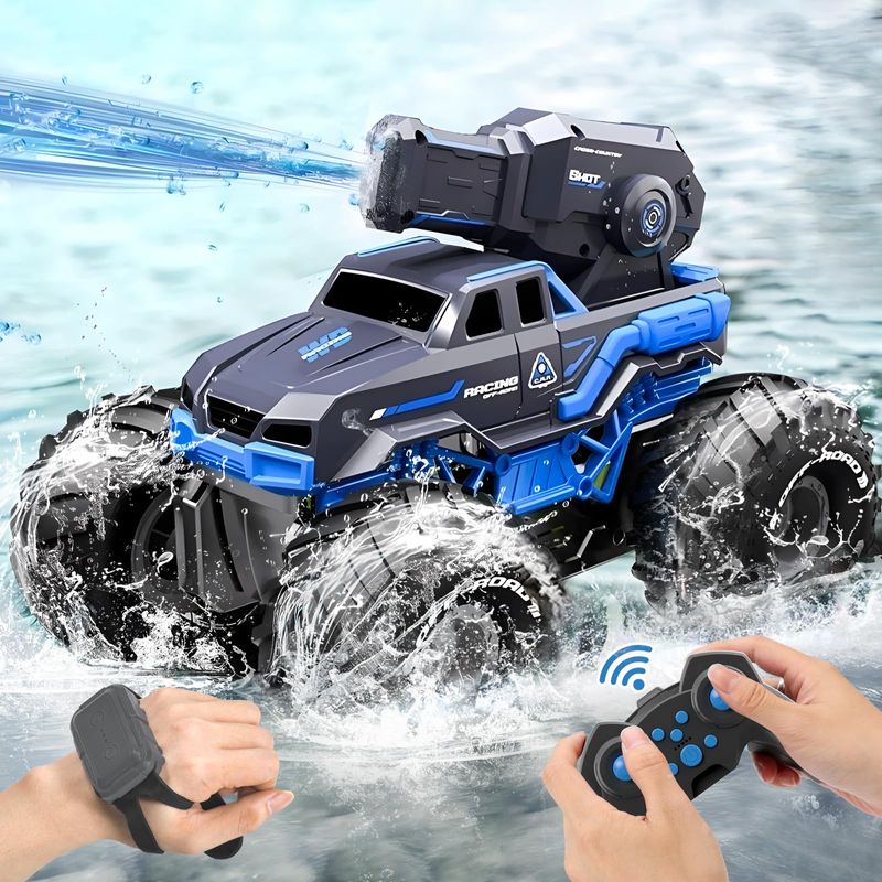 Amphibious Remote Control Car Boat Water Squirt RC Tank 2.4GHz Gesture ...