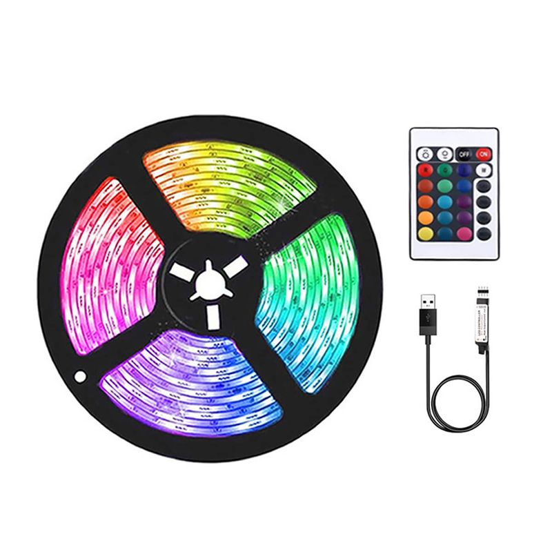 LED Tape Light 5m RGB String Lights Indoor Brightness Control Vivid 24 ...