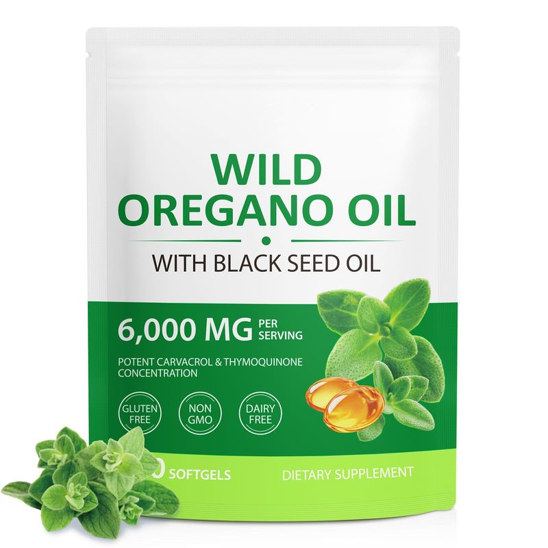 Oregano Oil 120 Softgels - 6000mg 2-in-1 Strength with 300mg Organic ...