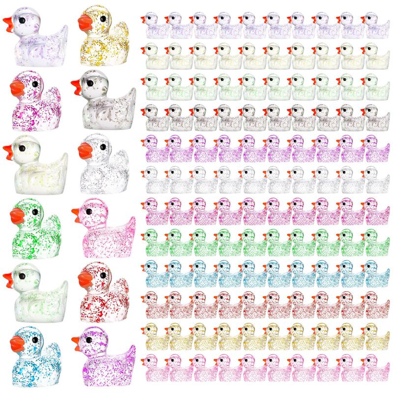 Fuyamp 120 Mini Resin Duck Patterns,Colorful Mini Ducks,Mini Garden ...