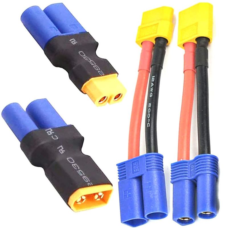 JIECHUN 2Pairs XT60 to EC5 Male Female Adapter, XT60 to Male Female EC5 ...