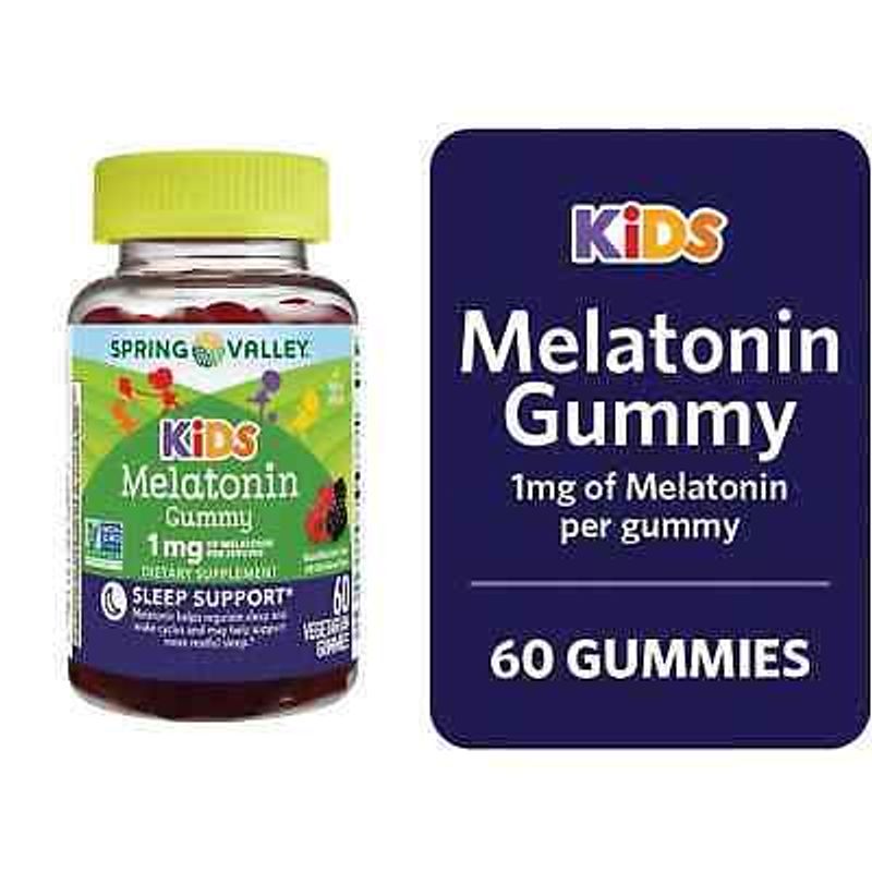 Spring Valley Kids Melatonin Dietary Supplement Gummies, Raspberry, 1 ...