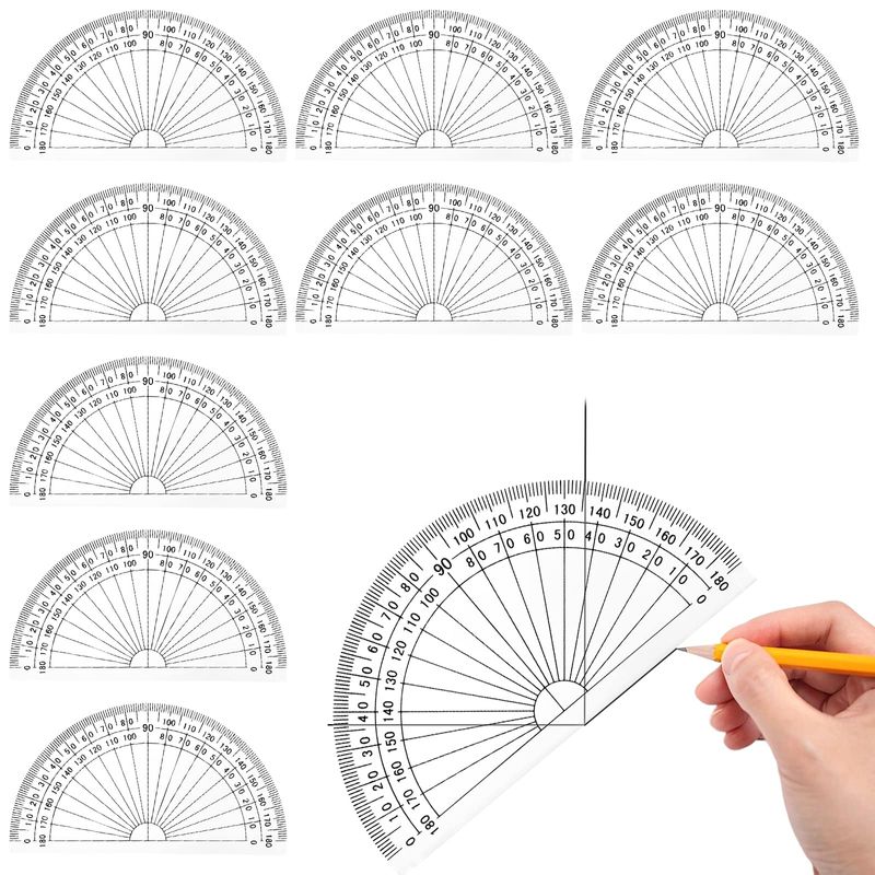 10 Pack Protractor 180 Degrees 4 Inch Protractor Geometry Set ...
