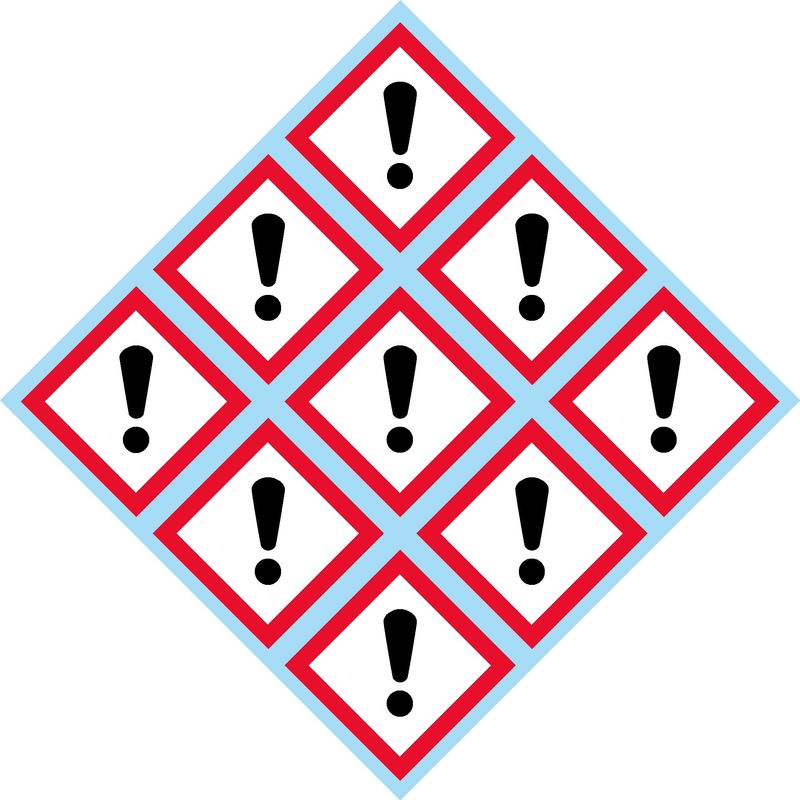 GHS Exclamation, Exclamation Mark, Pictogram, 2" W x 2" H Decal, Label ...