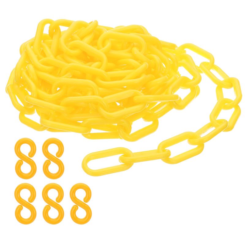 PATIKIL Plastic Chain Links, 10 Feet Safety Chains, Yellow Plastic ...