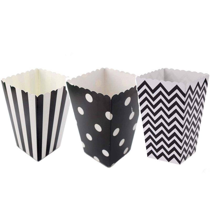 100 Pack Black Popcorn Favor Boxes Mini Popcorn Boxes Cardboard Candy ...