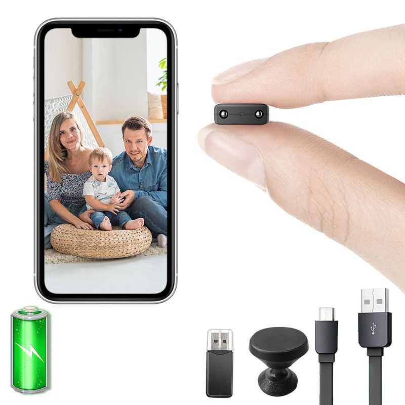 【Free 64G】Smallest Wireless WiFi Battery Camera,Concealed Coin Size,Spy ...