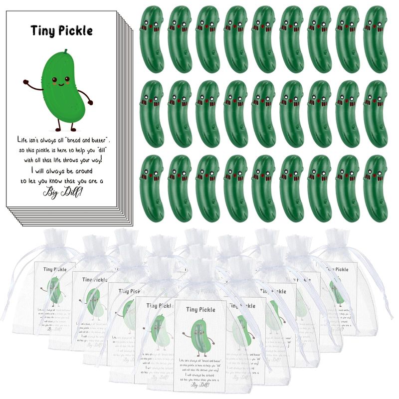 RoundFunny 60 Sets Positive Emotional Pickle Gifts Bulk Cute Smile ...
