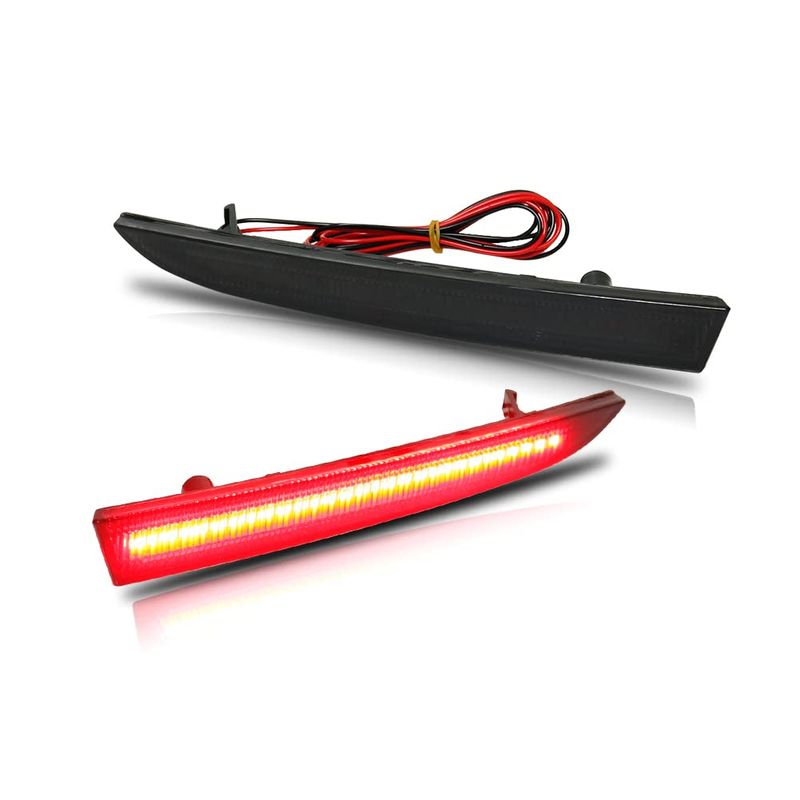 GTINTHEBOX Smoked Lens LED Tail Brake Rear Fog Light Bumper Reflector ...