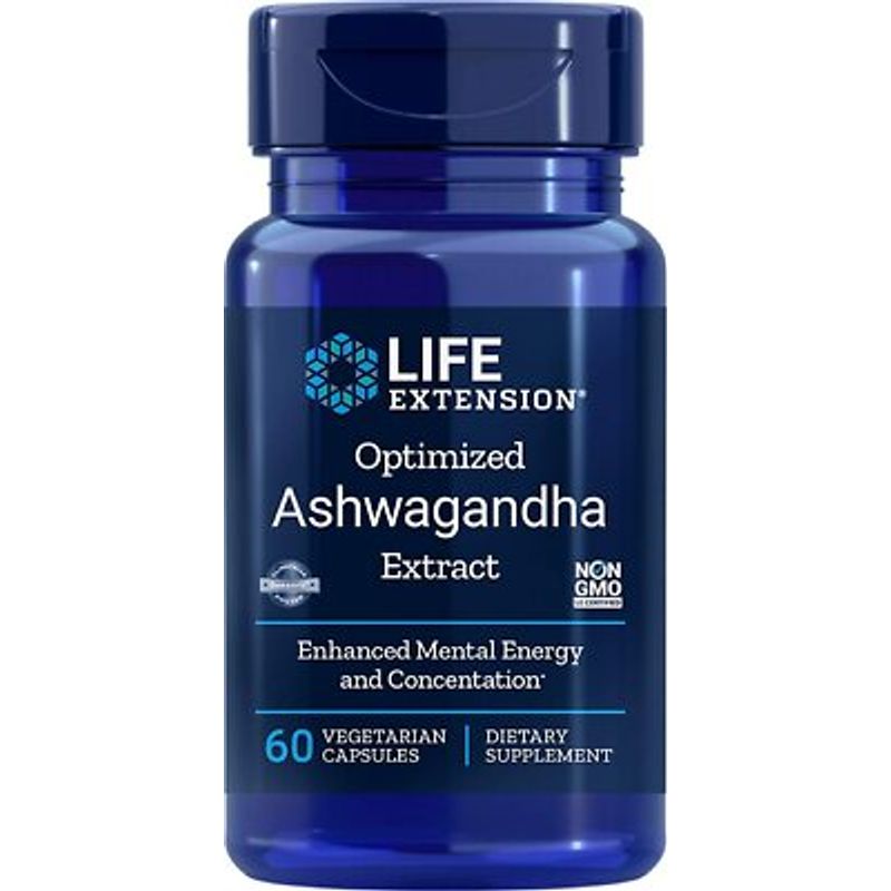 Life Extension Optimized Ashwagandha for Mental Energy Concentration 60 ...