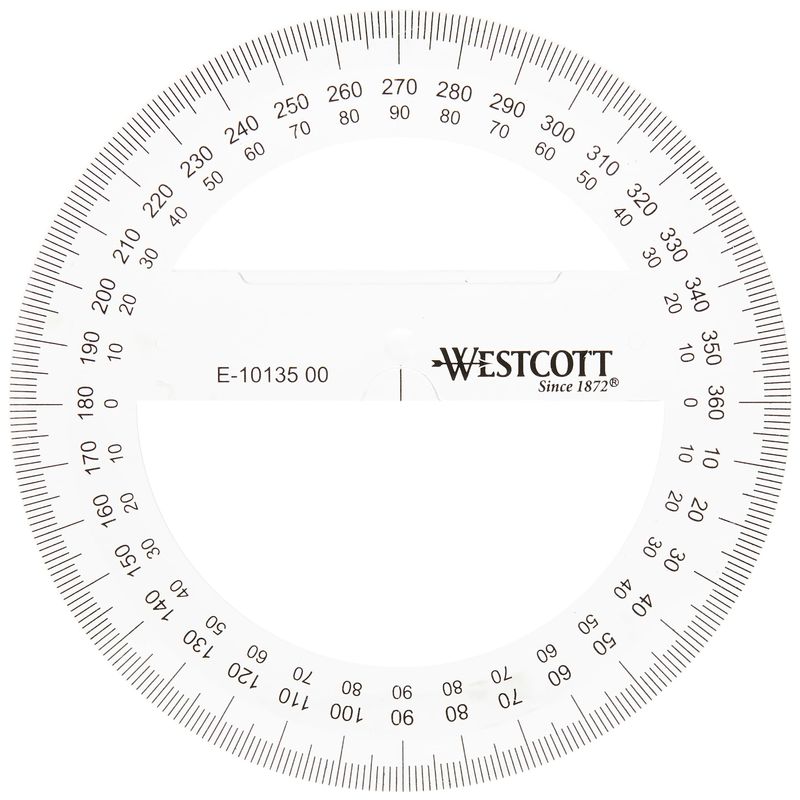 Westcott E-10135 00 Full Plastic Protractor 10 CM transparent - EveryMarket