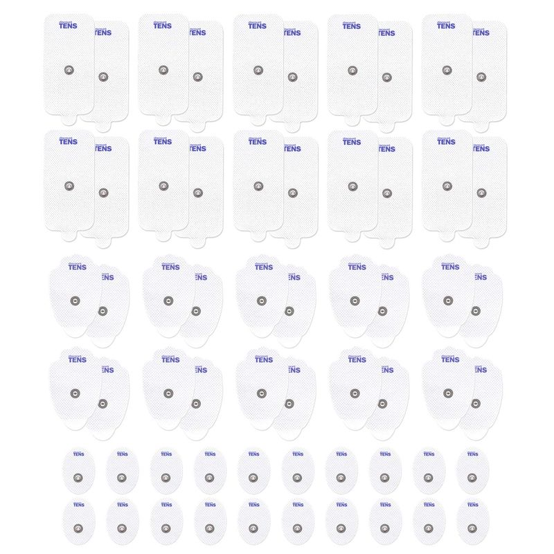 Premium Quality TENS Electrodes, 60 Pack Assortment with Small, Large ...